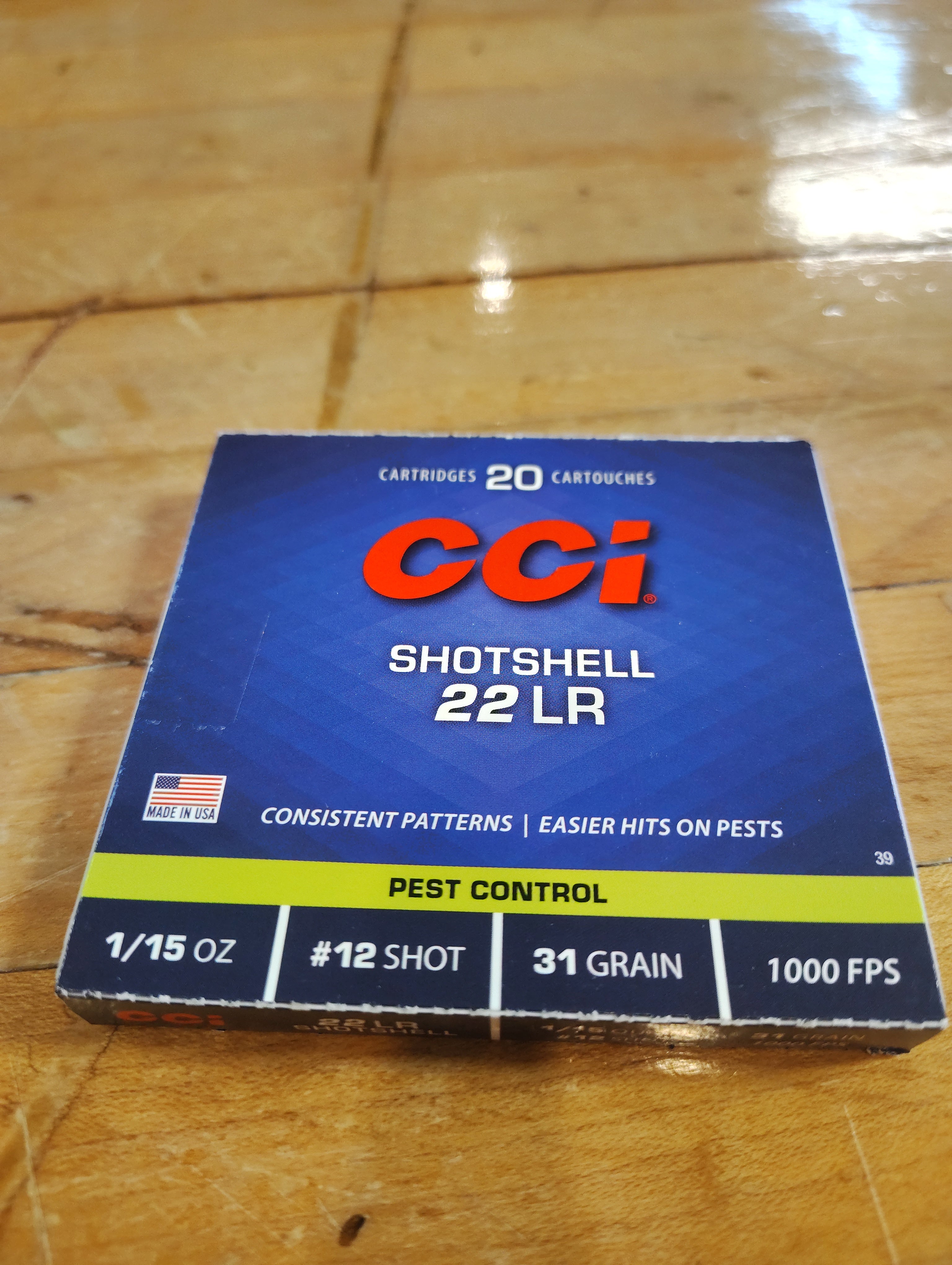 CCI SHOTSHELL .22LR 31 gr Pest Control Rimfire Ammo