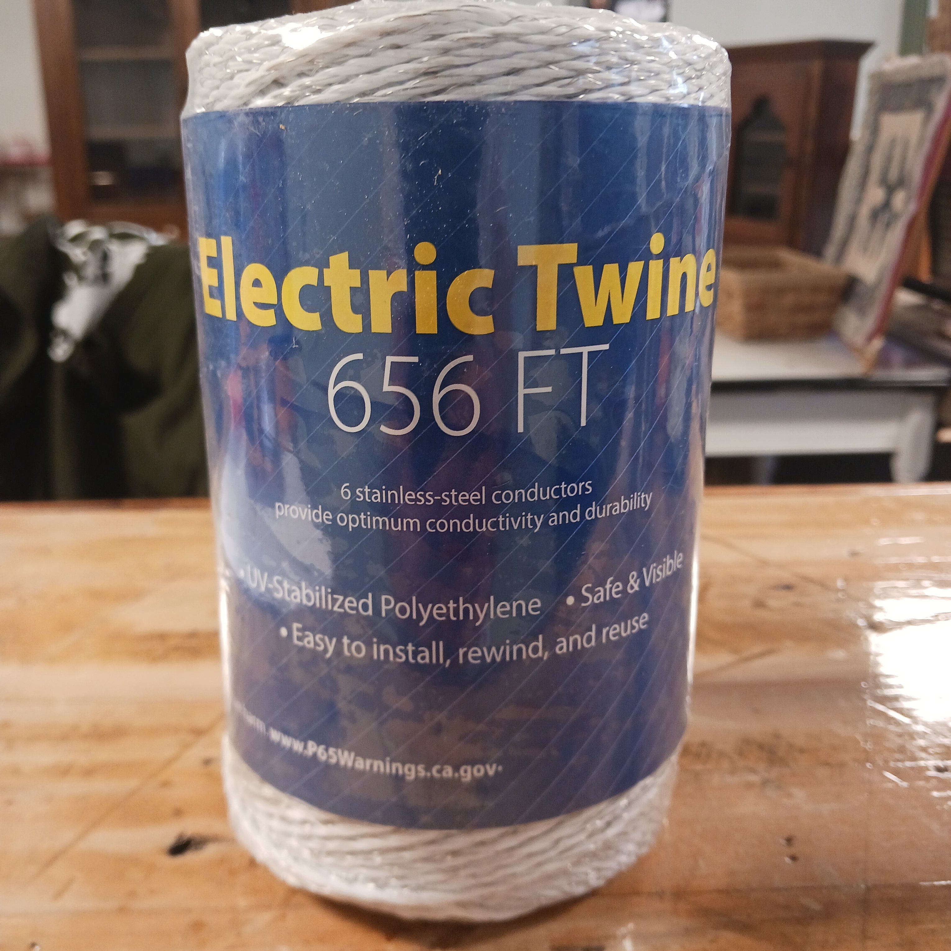 6 Conductor Electric Twine, White RG2