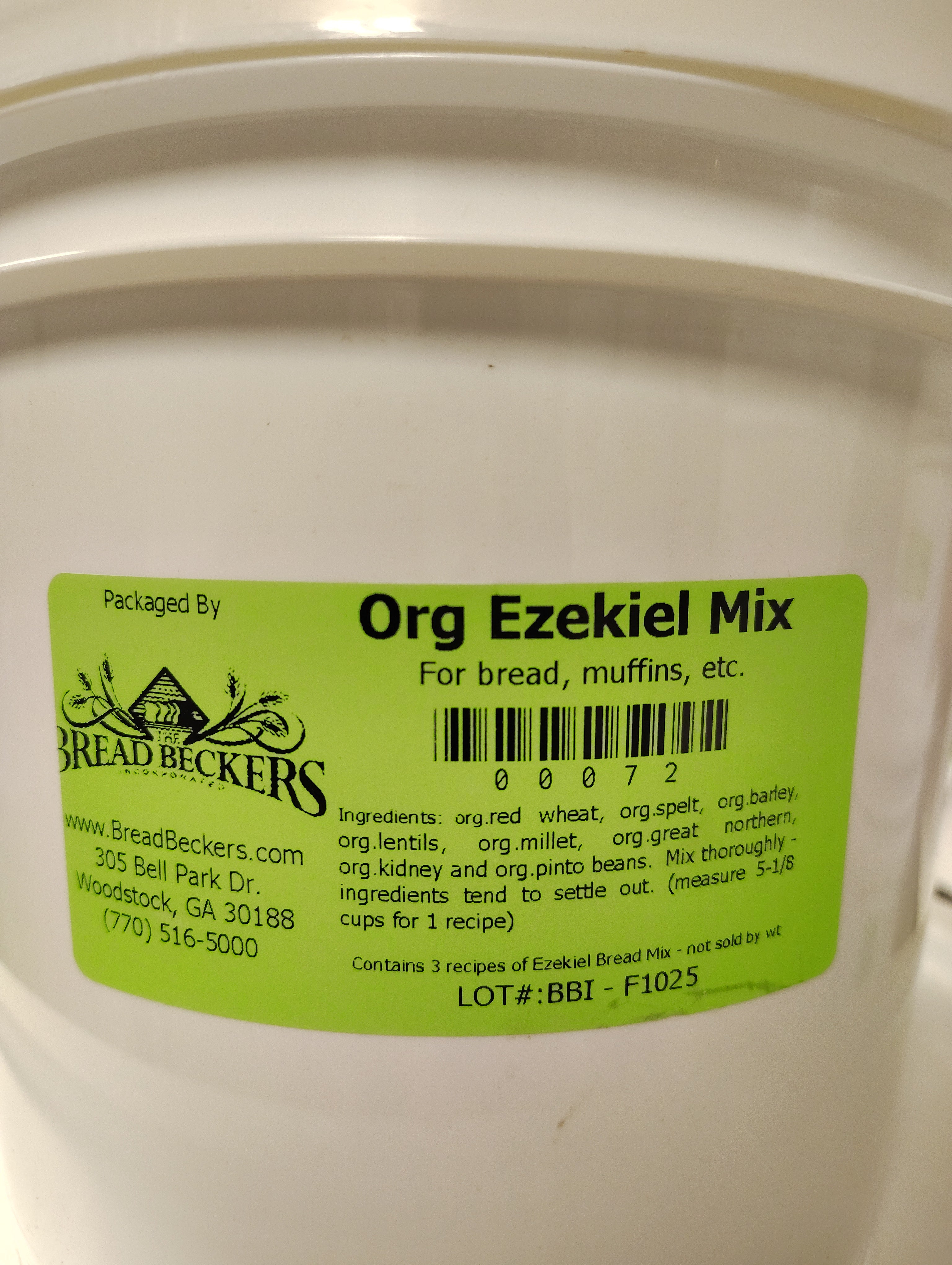 Bread Beckers Ezekiel Mix, Organic, 1 gal. Pail